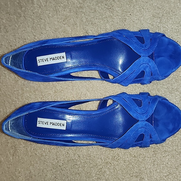 Steve Madden | Shoes | Steve Madden Blue Suede Pumps | Poshmark